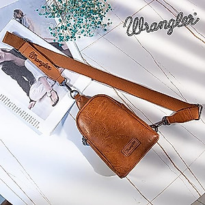 Wrangler Small Crossbody Sling Bag for Women Cross Body Purse Chest Bags for Travel
