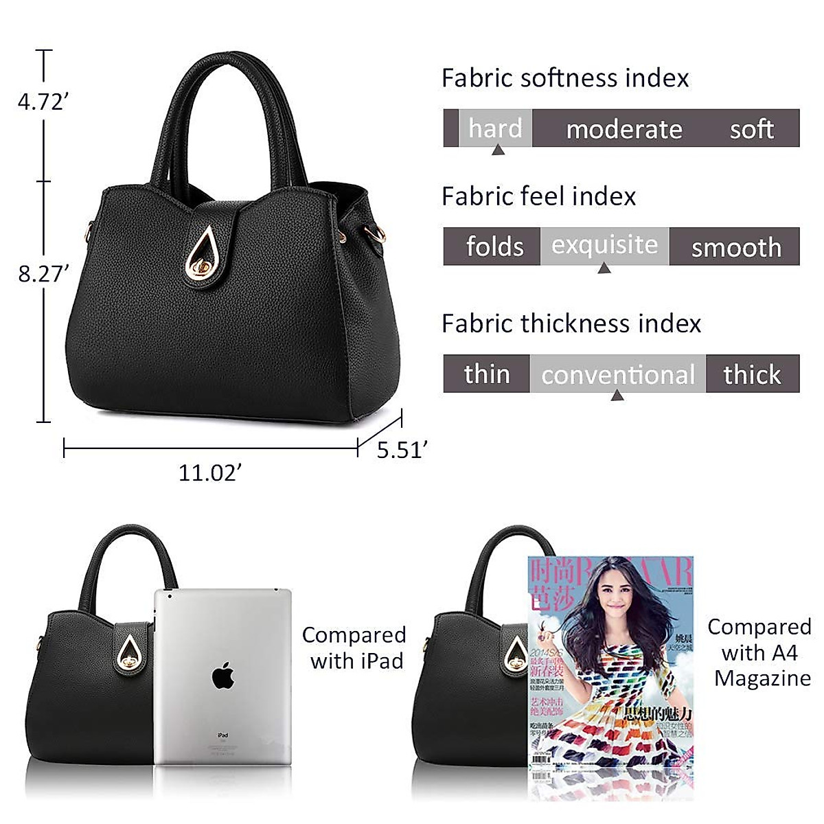 Pahajim Womens Handbag Tote Leather Purses Shoulder bags Satchel Bags Tote Bags Tote Purses for Women(Dark pink)