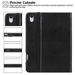 ZtotopCases for IPad Air 11 Inch M2(2024) Case, IPad Air 5th Generation (2022)/ 4th Generation (2020) 10.9 Inch Case with Pencil Holder, Multi-Angle Viewing Leather Folio Cover with Pocket, Black