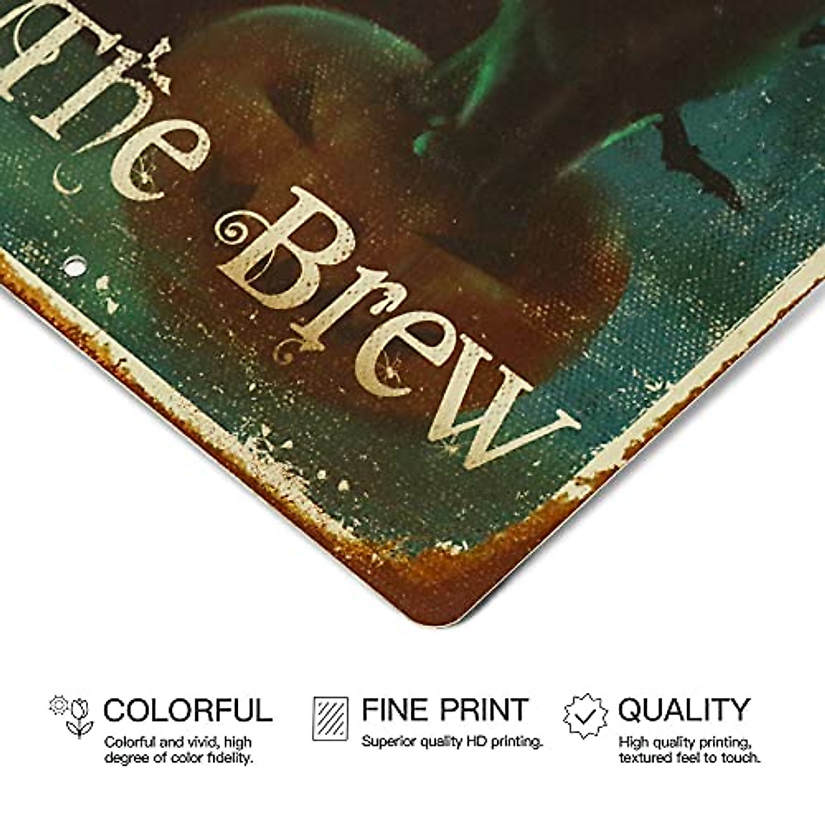 Putuo Decor Halloween Sign, Funny Black Cat Wall Art Decor for Home, 12x8 Inches Aluminum Metal Sign - Warning A Witch Lives Here All Trespassers Will Be Used As Ingredients in The Brew