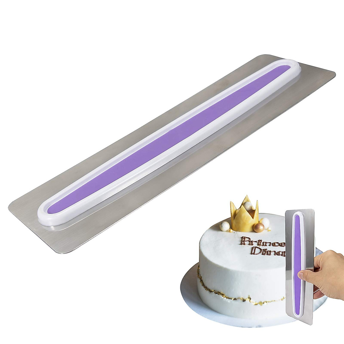 Cake Icing Smoother Scraper Stainless - Cake Edge Side Frosting Comb Set Decorating Tools for Cream Cakes Smooth