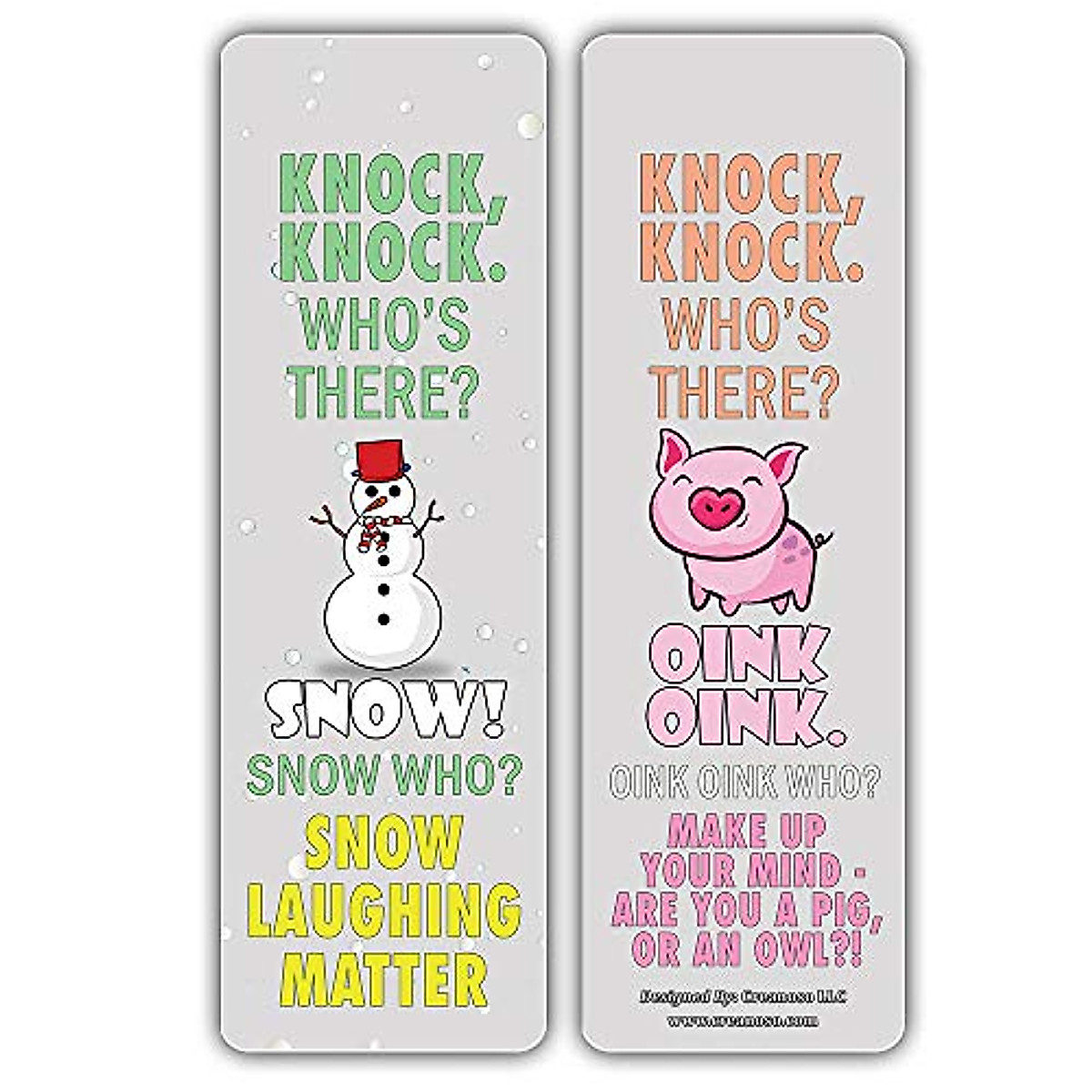 Creanoso Funny Knock-Knock Jokes Puns Bookmarks (30-Pack) – Unique Stocking Stuffers Gifts for Boys & Girls, Unisex Adults – Cool Book Page Clippers Collection Set for Knock-Knock – Awesome Giveaways