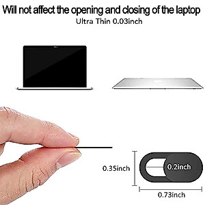 Webcam Cover Slide, Phone Camera Blocker Ultra Thin Camera Cover Slide for Laptop Desktop Pc Tablet Smartphone Protect Your Privacy and Security Strong Adhesive