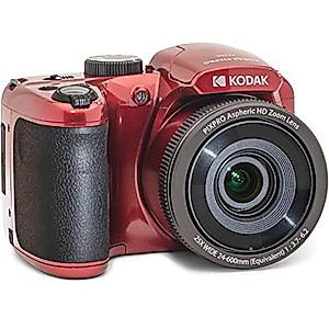 Kodak PIXPRO AZ255 Digital Camera + SanDisk 32GB Memory Card (2) + Digital Camera/Video Case (Red)