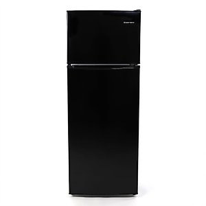 West Bend Apartment Refrigerator Freestanding Slim Design Full Fridge with Top Freezer for Condo, House, Small Kitchen Use, 7.4-Cu.Ft, Black
