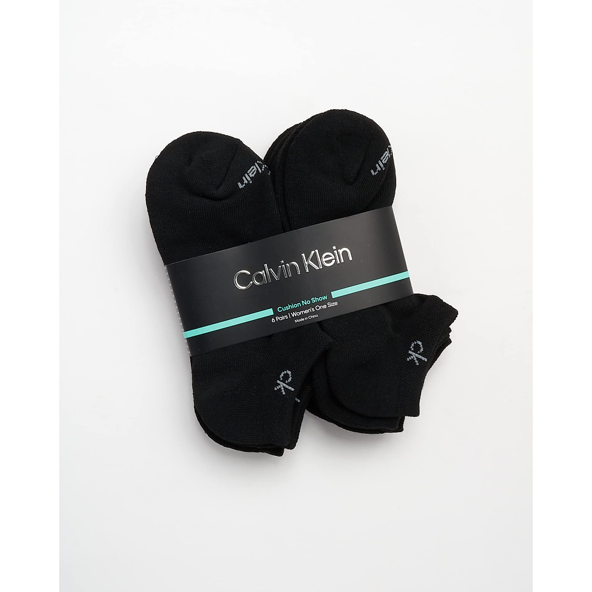 Calvin Klein Women's Athletic Socks - Cushion No Show Socks (6 Pack), Size 4-10, Black