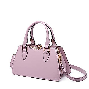 LA TERRE Patent Faux Leather Handbags for Women Top Handle Evening Satchel Bag Shoulder Bag Tote Purse