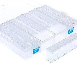 Clear Plastic Diamond Storage Box with Compartment 112 Pack Transparent Diamond Embroidery Painting Accessory Tool Drill Jewelry Beads Container Holder with Label