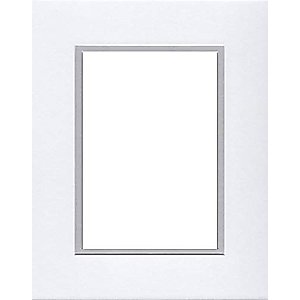 Pack of (2) 20x24 Double Acid Free White Core Picture Mats Cut for 16x20 Pictures in White and Nantucket Grey