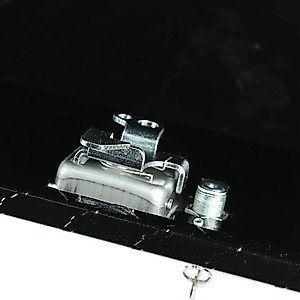 PRFFWK Diamond Plate Truck Bed Tool Box Aluminum Trailer Storage Box for Truck Bed, Pickup, RV, Trailer, Waterproof Truck Box with Side Handle and Lock Keys-39 x 13 x 10 inch,Black