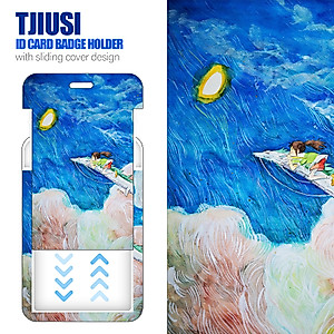 TJIUSI Anime Badge Holder with Retractable Reel Cute Anime Name Tag Card Holder Chihiro ID Badge Retractable Clip with Funny Anime Alligator Clip for Nurses Student Teacher Women Men