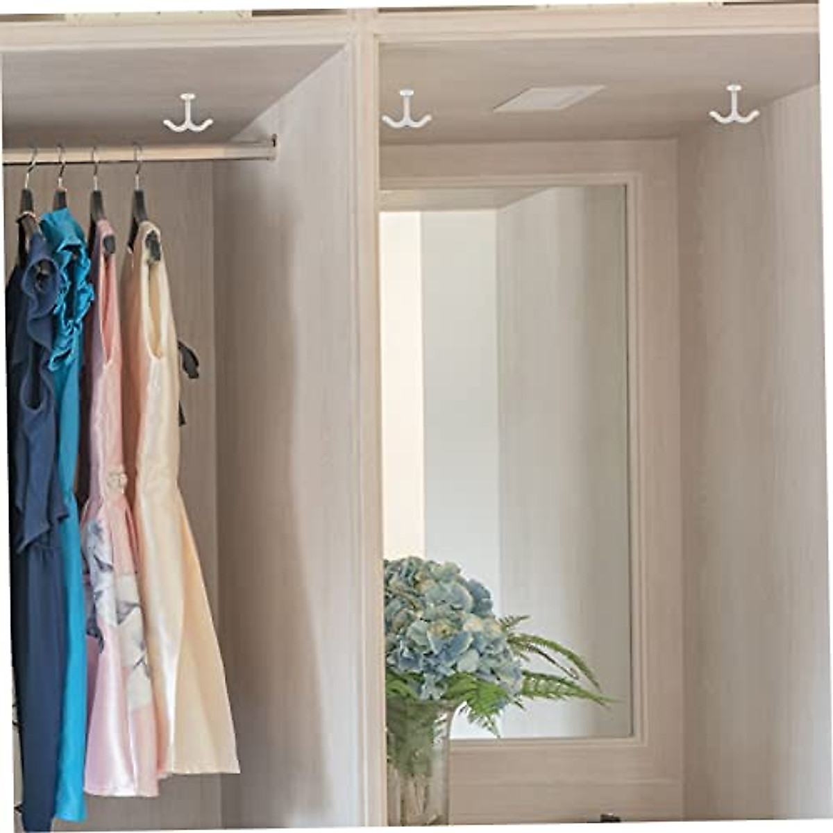 VILLCASE 4pcs Closet Garage Hat Robe Clothes Prong Top Wardrobe Bag Cabinet Coat Towel Hanging Hooks Hook Under Multifunction Kitchen Metal Bathroom Hangers Double Ceiling Clo Hanger