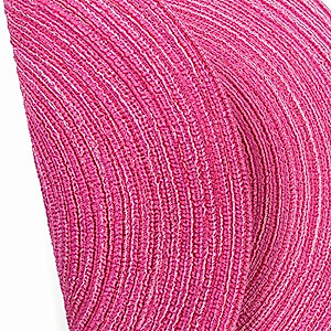 SHACOS Round Braided Placemats Set of 6 Cotton Round Place Mats 15 inch Washable Table Mats for Holiday Party (Hot Pink, 6)