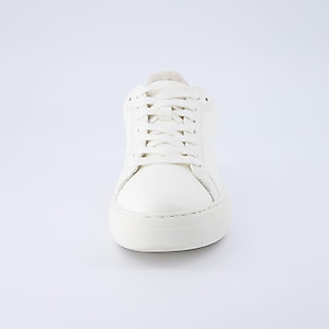 CUSHIONAIRE ROC Lace Up Womens White Sneakers | Comfortable Vegan Leather Casual Platform Sneaker with Memory Foam, White 8