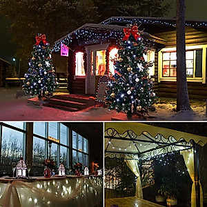 Green Convenience Christmas Lights 33ft 100 LED Battery String Lights with Timer Memory Function USB or Battery Powered Waterproof String Light for Indoor Outdoor Decoration (White)