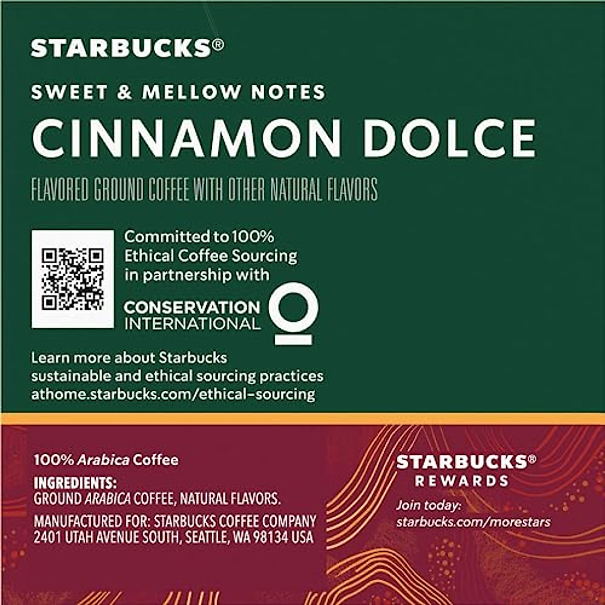 Starbucks Flavored Coffee K-Cup Pods, Cinnamon Dolce, 10 CT (Pack - 1)
