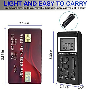 SWDSTP AM/FM Personal Portable Radio, Pocket Radio with Digital Tuning LCD Display, Rechargeable Walkman Radio with Sterio Earphone, Small Radio with Removable Belt Clip for Walking, Jogging