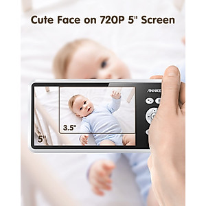 ANNKE Video Baby Monitor, Baby Monitor with 1080P Camera, 5" HD Screen with 4000mAh Battery, Night Vision, Two-Way Talk, Remote Pan Tilt Zoom, Temperature Detection, Lullaby, 1000ft Long Range -Tivona
