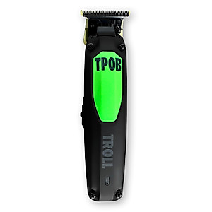 TPOB Troll with Psycho Blade Gold Professional Barber Trimmer 7000 RPM Super Torque Motor Perfect for Professional Haircuts and Beard Trims (Black/Green Trimmer)