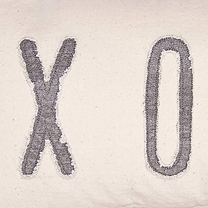 Mud Pie Polyester XOXOXO Washed Canvas Long Pillow 4163015, 1 Count (Pack of 1)