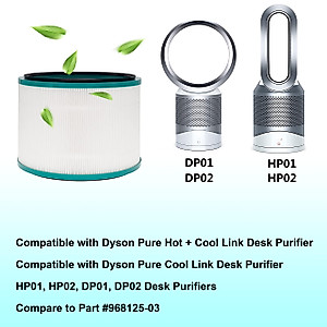 Lhari Air Purifier Filter Replacements for Dyson Pure Cool Link DP01 DP02, Pure Hot + Cool Link HP01 HP02 HP03, Part # 968125-03