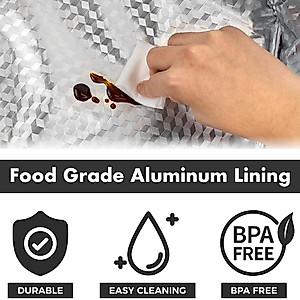 opux Lunch Box for Men, Insulated Lunch Bag for Women, Soft Lunchbox for Adult Work Office with Pocket and Clip On Handle, Reusable Compact Lunch Cooler Pail (Grey)