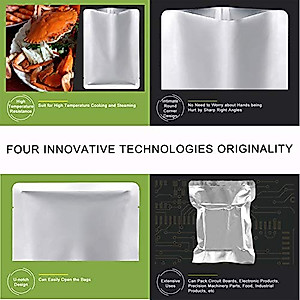SumDirect Mylar Bags for Food Storage - 100 Pack 6x9 Inches Square Heating Cooking Pouches Heat Sealable Mylar Bag for Long Term Food Storage (Silver)