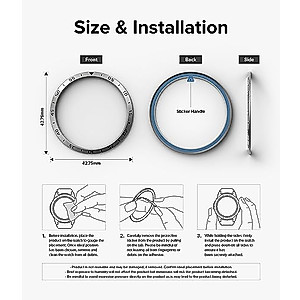 Ringke Bezel Styling [Stylish Stainless Steel Frame] Compatible with Samsung Galaxy Watch 6 Classic Case (43mm), Anti Scratch Protector Adhesive Lightweight Cover Accessory - 43-01 (ST) Silver
