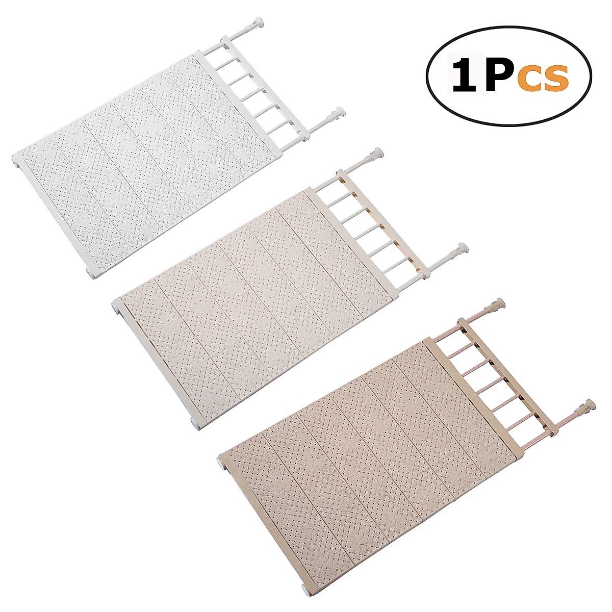 Scalable Layered Separator Updated Version Adjustable Storage Rack Shelf for Wardrobe Refrigerator Cupboard Random Colour ((33-53) x42cm)