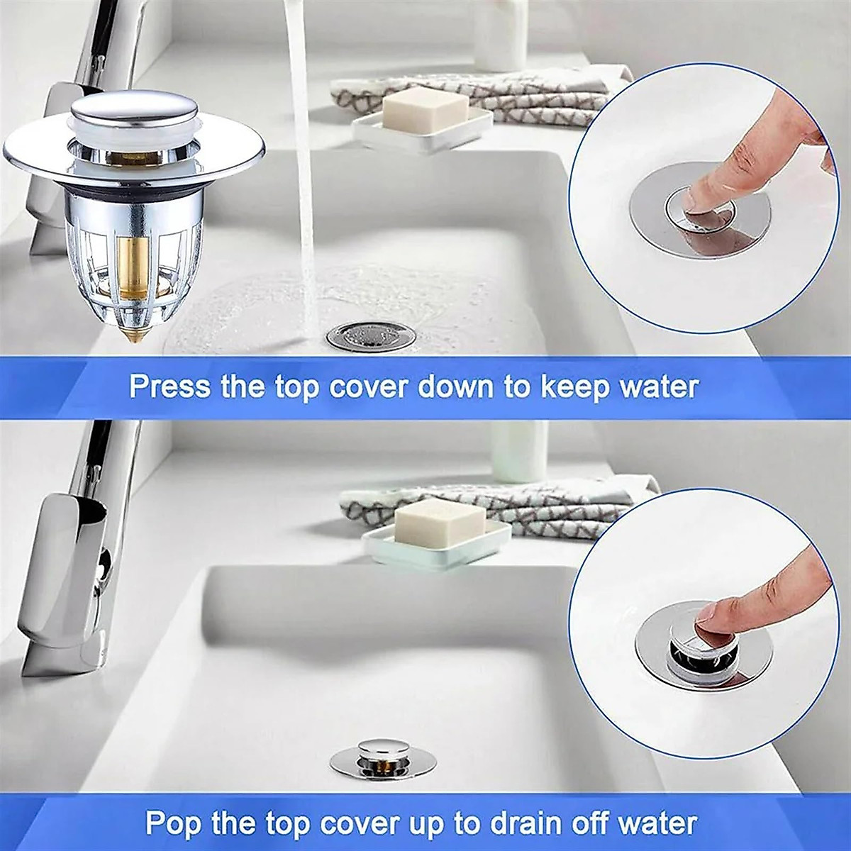 Pop-up Drain Filter Bathroom Shower Sink Filter Plug Wash Basin Hair Sink Strainer Kitchen Bathtub Stopper