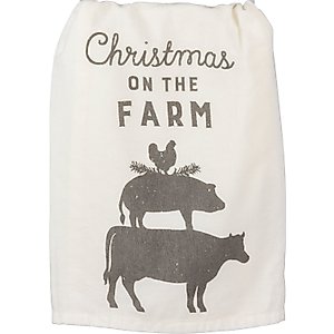 Primitives by Kathy Decorative Kitchen Towel - Christmas On The Farm, Farmhouse Collection Inspired Design