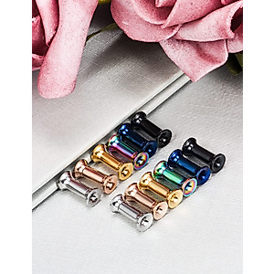 Vsnnsns 8G 316L Surgical Stainless Steel Ear Gauges Tunnel Plug Earrings Expander Stretcher Piercings Jewelry for Women Men 6 Pairs 8 Gauge 3mm