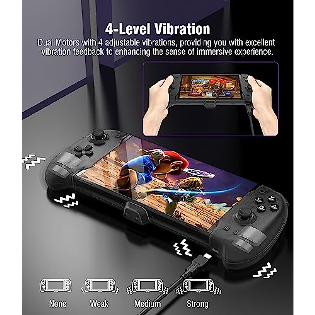 Dobe 𝙎𝙬𝙞𝙩𝙘𝙝 𝘾𝙤𝙣𝙩𝙧𝙤𝙡𝙡𝙚𝙧 𝙛𝙤𝙧 𝙉𝙞𝙣𝙩𝙚𝙣𝙙𝙤 𝙎𝙬𝙞𝙩𝙘𝙝/𝙊𝙇𝙀𝘿, One-Piece Joypad Switch Pro Controller for Handheld Mode, Ergonomic Handheld Switch Grip Controller with 6-Axis Motion Control, Turbo & Mapping