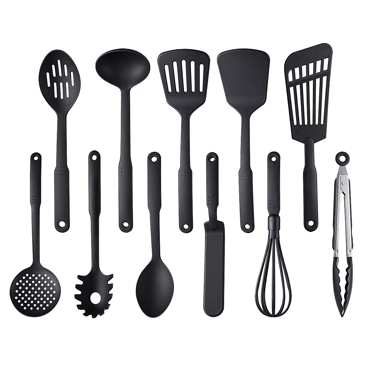 Kitchen Utensils Set of 11 Pcs, Nylon Utensils Set, Non-Stick Cooking Utensils Set 410°F Heat Resistant, Kitchen Gadgets Accessories Tools for Cookware (BPA Free)