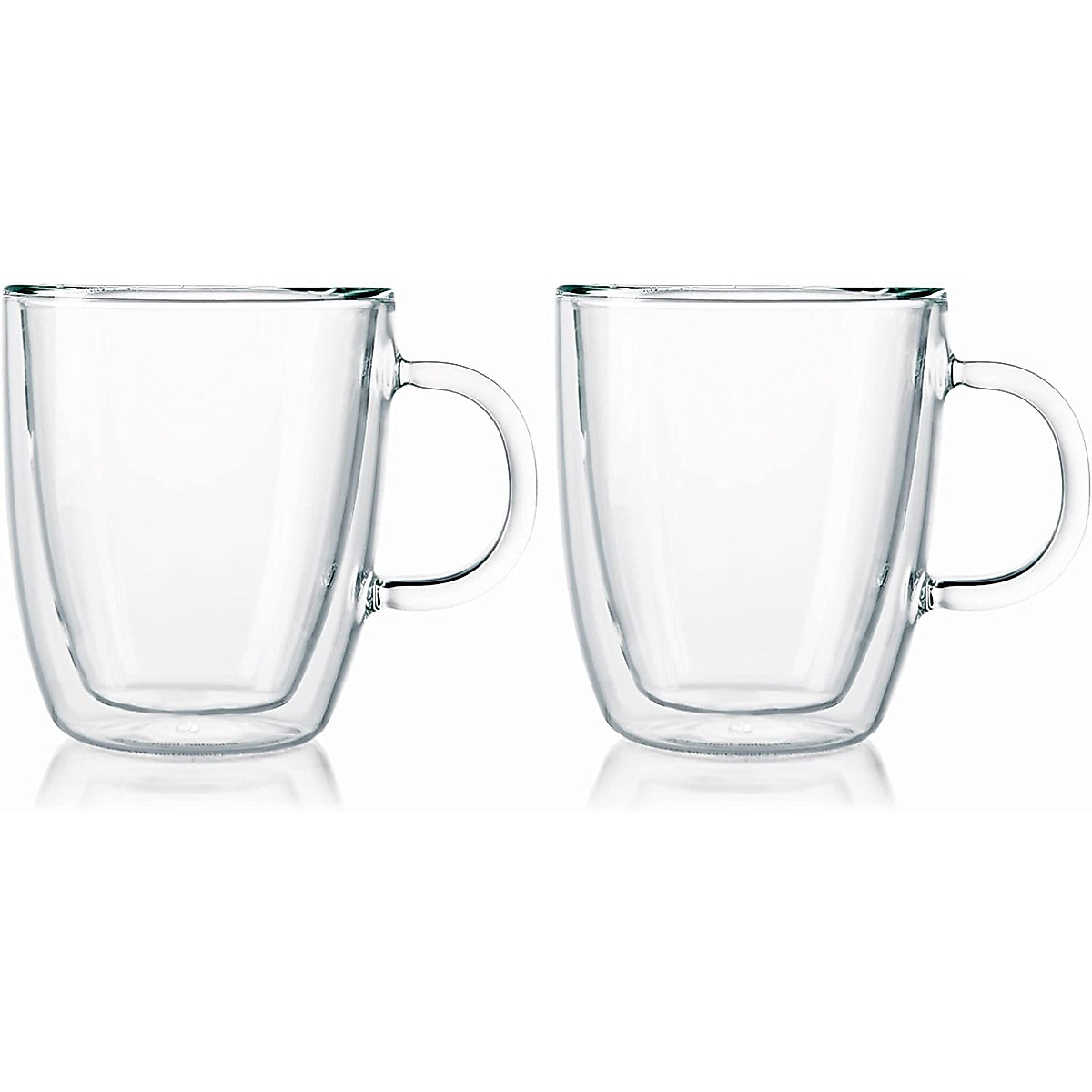 Bodum Bistro Double Wall Thermo-Glasses Coffee Mug Set, 15 Ounce, Clear (4-pack)