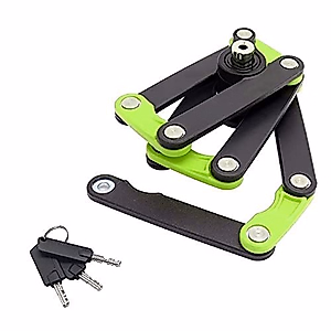 Folding Bike Lock, Foldable Bike Lock, Bicycle Folding Lock, Heavy Duty Anti Theft, 12 Steel Bars (30.7"/78cm) with 2 disc Keys and Mount Bracket
