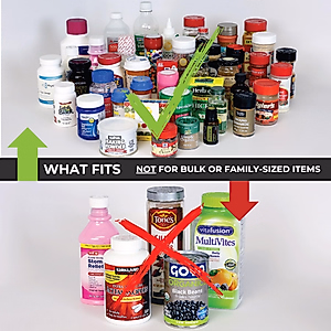 Cabinet Caddy SNAP! (White | Pull & Rotate Spice Rack Organizer| 3 Snap-In Shelves Adjust for 5 Levels of Storage | Magnetic Modular Design | Non-Skid Base | 8.9”H x 6.1”W x 10.8”D