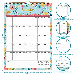 2023-2024 Wall Calendar - 18 Monthly Wall Calendar with Thick Paper, July 2023 - Dec 2024, 12" x 17", Large Blocks with Julian Dates, Twin-Wire Binding, Hanging Hook, Perfect for Home & Office Planning