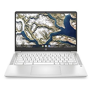 HP Chromebook 14-inch FHD Laptop, Intel Celeron N4000, 4 GB RAM, 32 GB eMMC, Chrome (14a-na0060nr, Ceramic White)