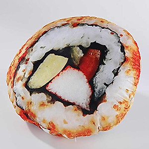 Sushi Pillow Cute Plush Throw Pillow Large Japanese Salmon Rice Sushi Roll Cushion Pillow for Bed Home Sofa