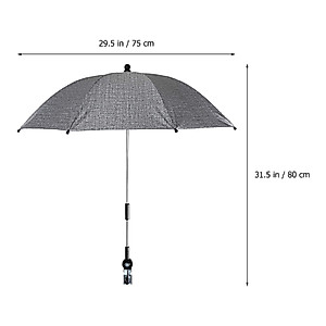 TOYANDONA Stroller Sun Cover Umbrella Clip On Sun Shade Blackout Blind UV Rain Protection Umbrella for Strollers Bicycle Baby Carriage Cart Grey
