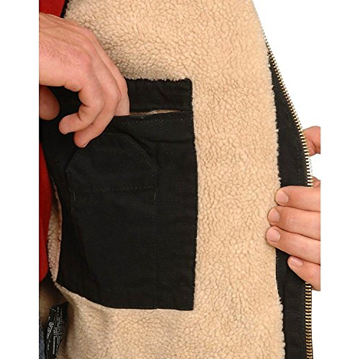 Dickies Men's Sanded Duck Sherpa Lined Hooded Jacket, Black, Medium