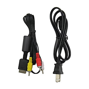 Gxcdizx AC Power Cord + AV Cable for Sony Playstation 2 PS2
