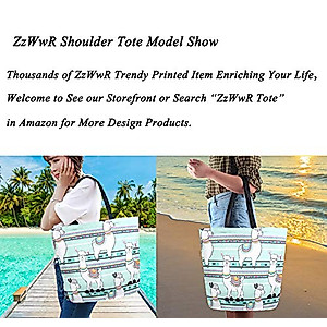 ZzWwR 3d Beautiful Summer Beach Palm Trees Print Extra Large Canvas Shoulder Tote Top Storage Handle Bag for Gym Beach Weekender Travel Shopping