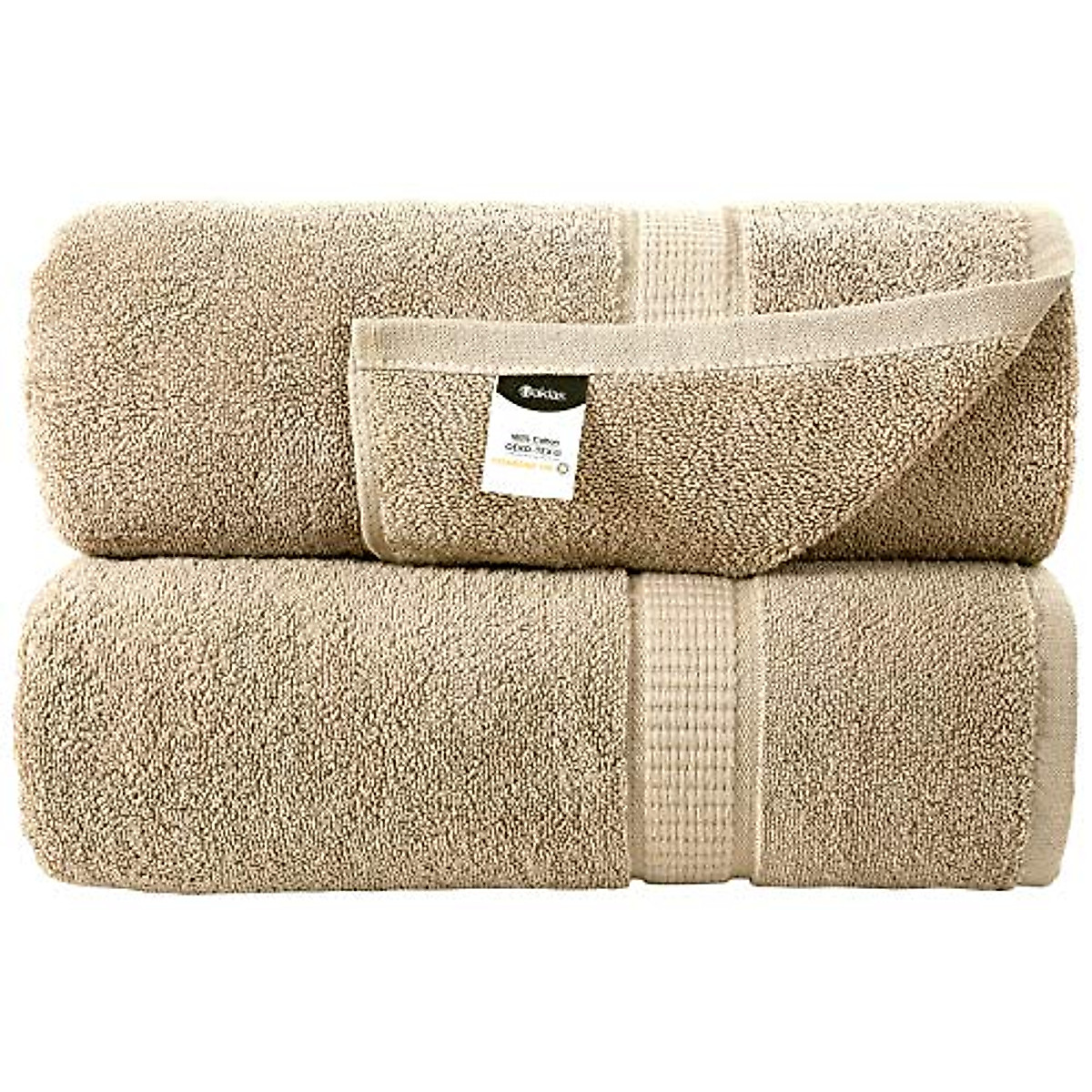 Oakias 2 Pack Luxury Bath Sheets Beige – 35 x 70 Inches – Highly Absorbent & Soft 600 GSM Extra Large Bath Towels