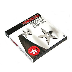 PRATIQUE Ninja Coat Hooks 2 Pack, Darts Star Wall Mounted Hooks, Stainless Steel Clothes Hats Hanger Holder (Steel Ninja)