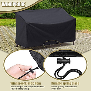 Gicov Patio Loveseat Cover Waterproof Sectional Sofa Couch Bench Cover Heavy Duty Outdoor Furniture Cover with Drawstring for Lawn Garden Indoor Furniture