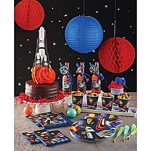 Creative Converting 725533 Space Blast All Over Print Plastic Tablecover, 54 by 108", Black