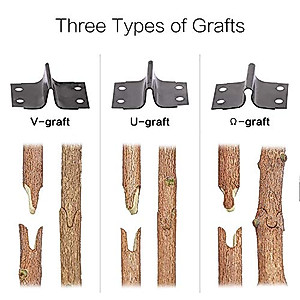 FUNTECK 2-in-1 Grafting Tools Pruner Kit, V-Graft Omega-Graft and U-Graft, Perfect for Fruit Tree Grafting, Including Grafting Tapes, Grafting Knife & Replacement Blades