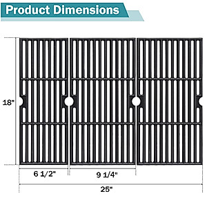 Criditpid Grill Grates for Charbroil Performance 4 Burner 463347017, 463335517, 463377017, 463243518, 463347519, 18 x 25 Inch Cooking Grates for Char-Broil Replacement Parts G470-0002-W1, G470-0003-W1